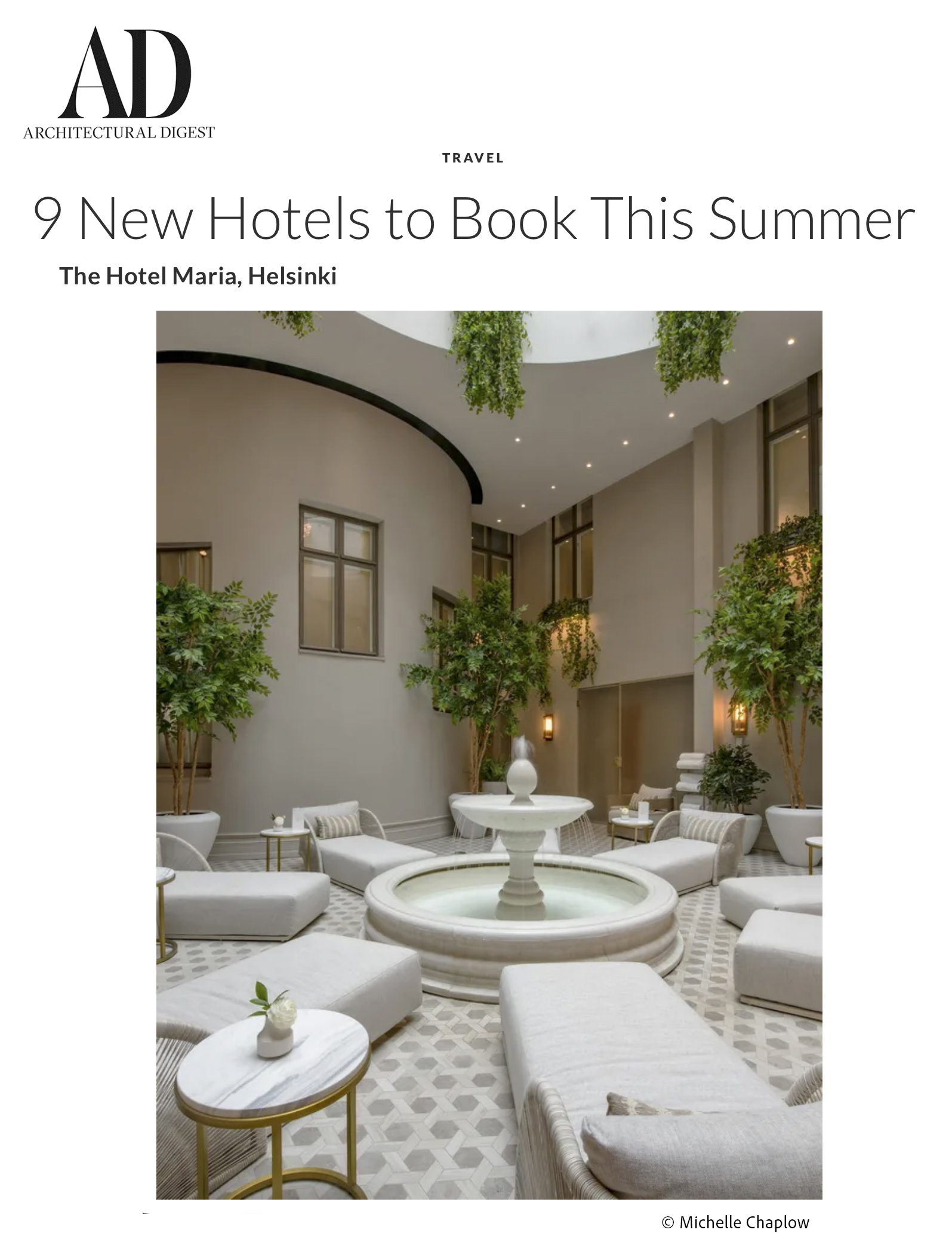 The stunning Hotel Maria spa in Helsinki has been featured in ...